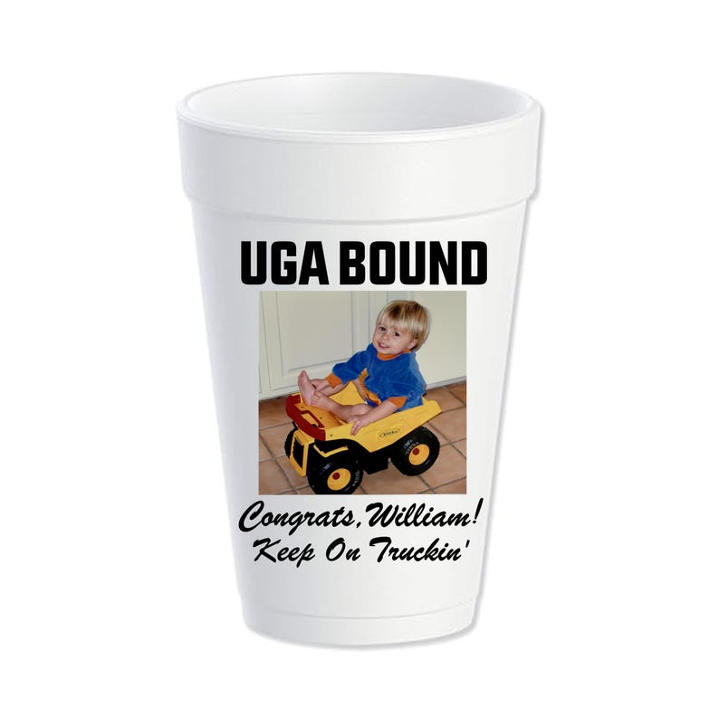 Custom Graduation Photo Styrofoam Cups, Grad Party Cups, High School ...