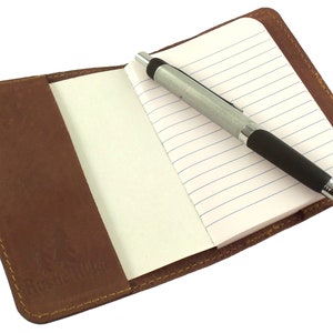 Leather Pocket Notebook, Mini Composition Book, Notebook Cover, Leather ...