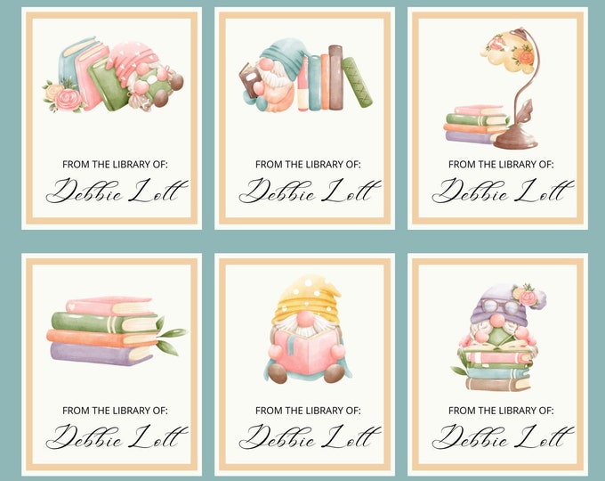 Personalized Bookplate Stickers; Custom Book Labels; Gnomes - Etsy