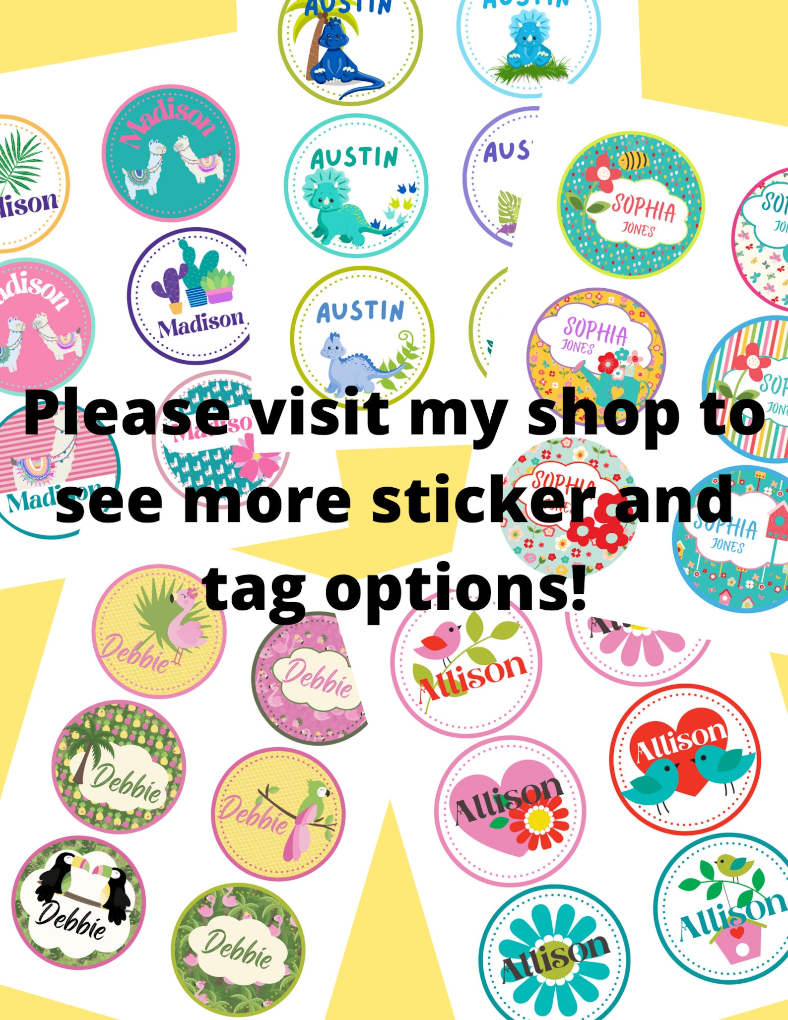 Printable Flower Name Stickers Gift Tags - Etsy