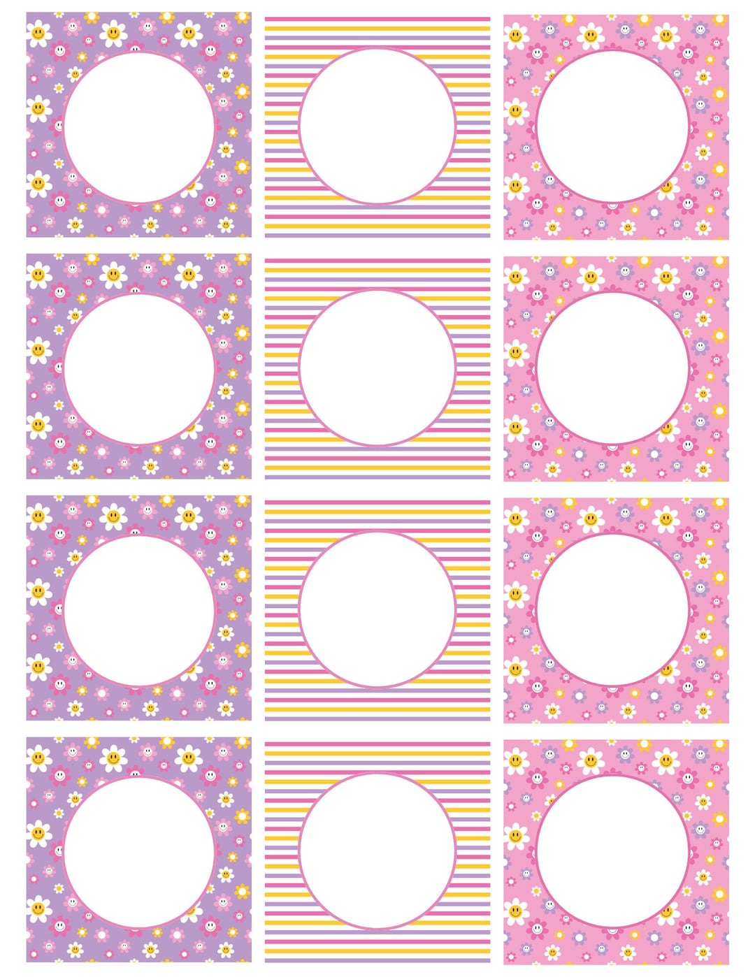 Printable Flower Name Stickers, Gift Tags - Etsy