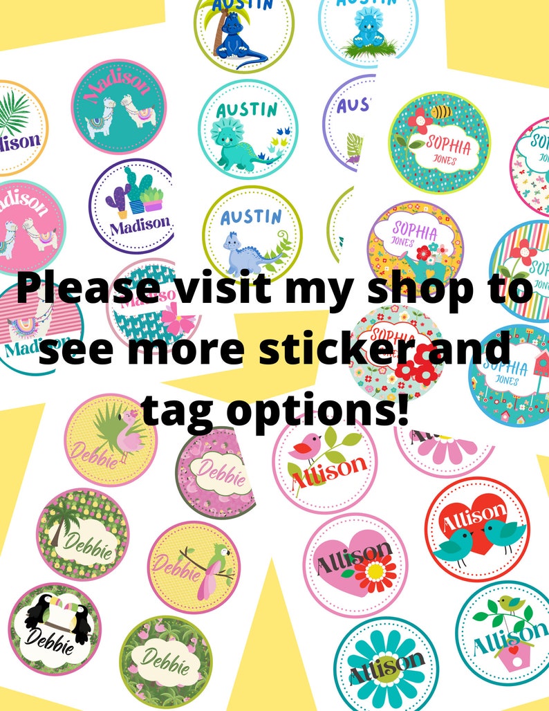 Custom Printable Dinosaur Name Stickers Gift Tags - Etsy