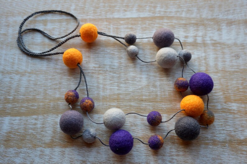 Colorful Necklace Felt Necklace Wool Necklace Felt Jewelry - Etsy