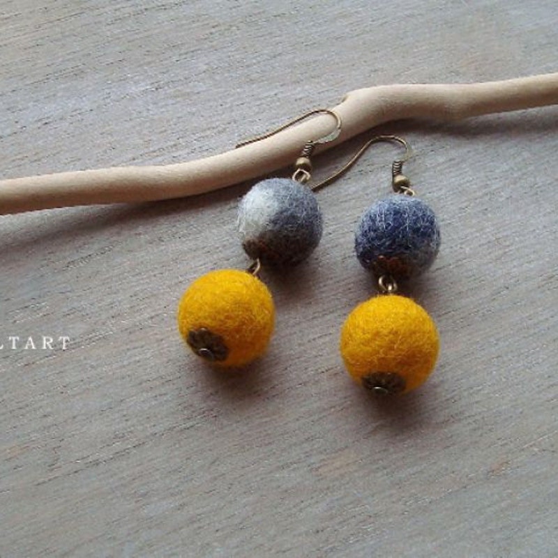 Wool Earrings - Etsy
