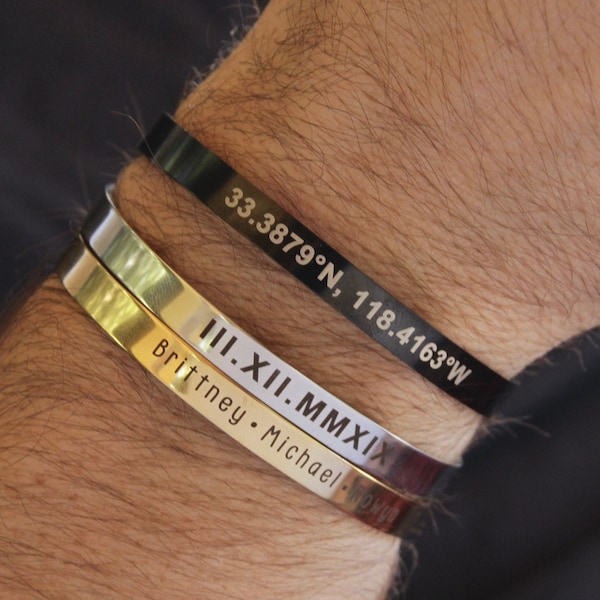 Personalized Mens Bracelet - Etsy