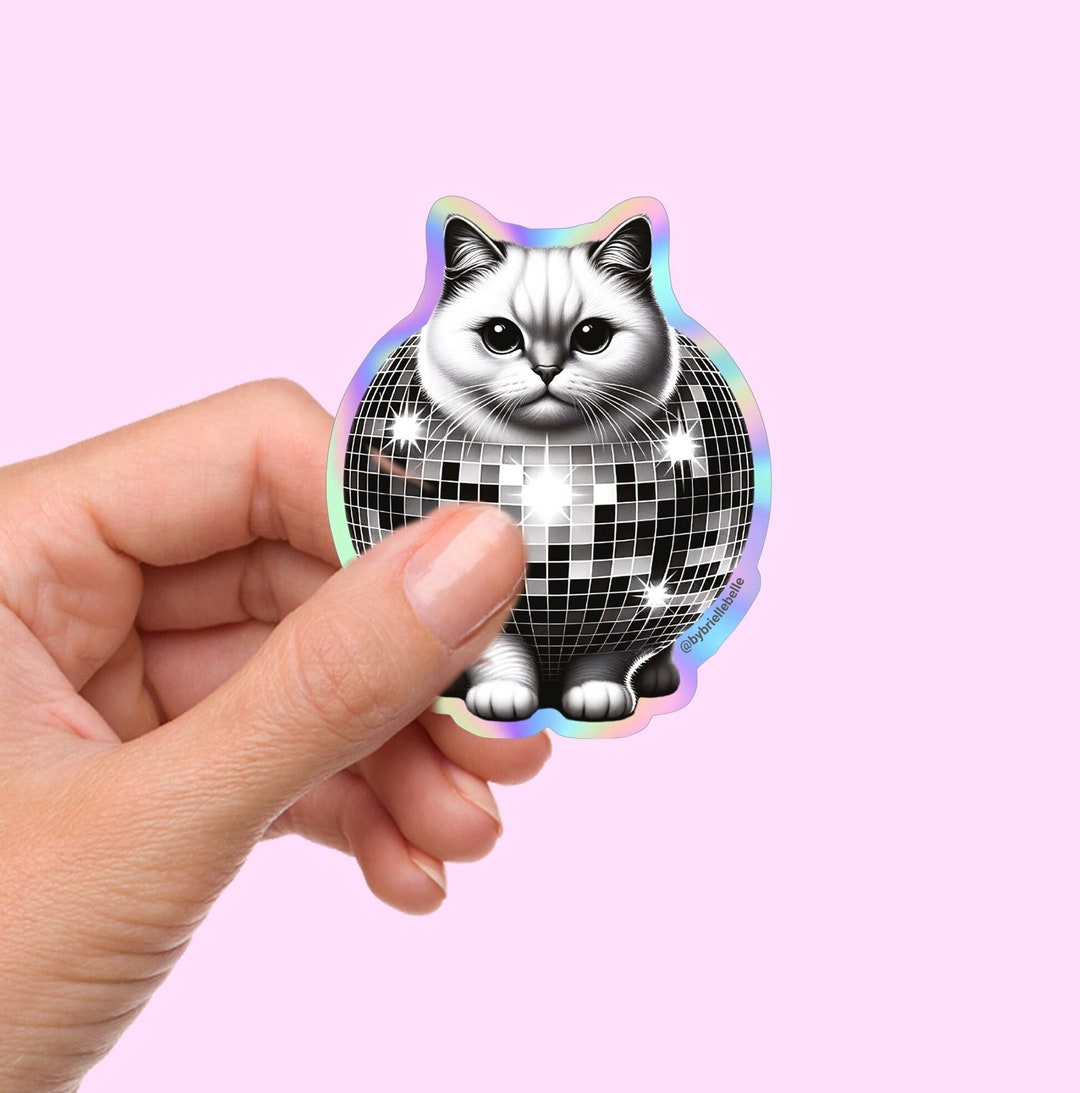Holographic Sticker, Cat Sticker, Laptop Stickers, Cat Stickers, Funny ...