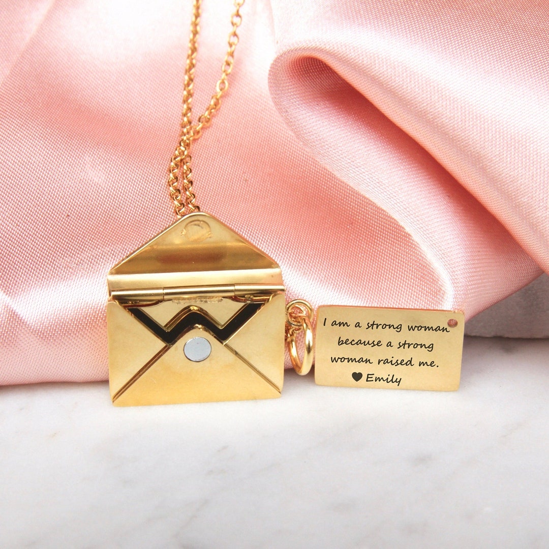 Envelope Necklace, Love Letter Necklace, Mother's Day Gift, Locket ...