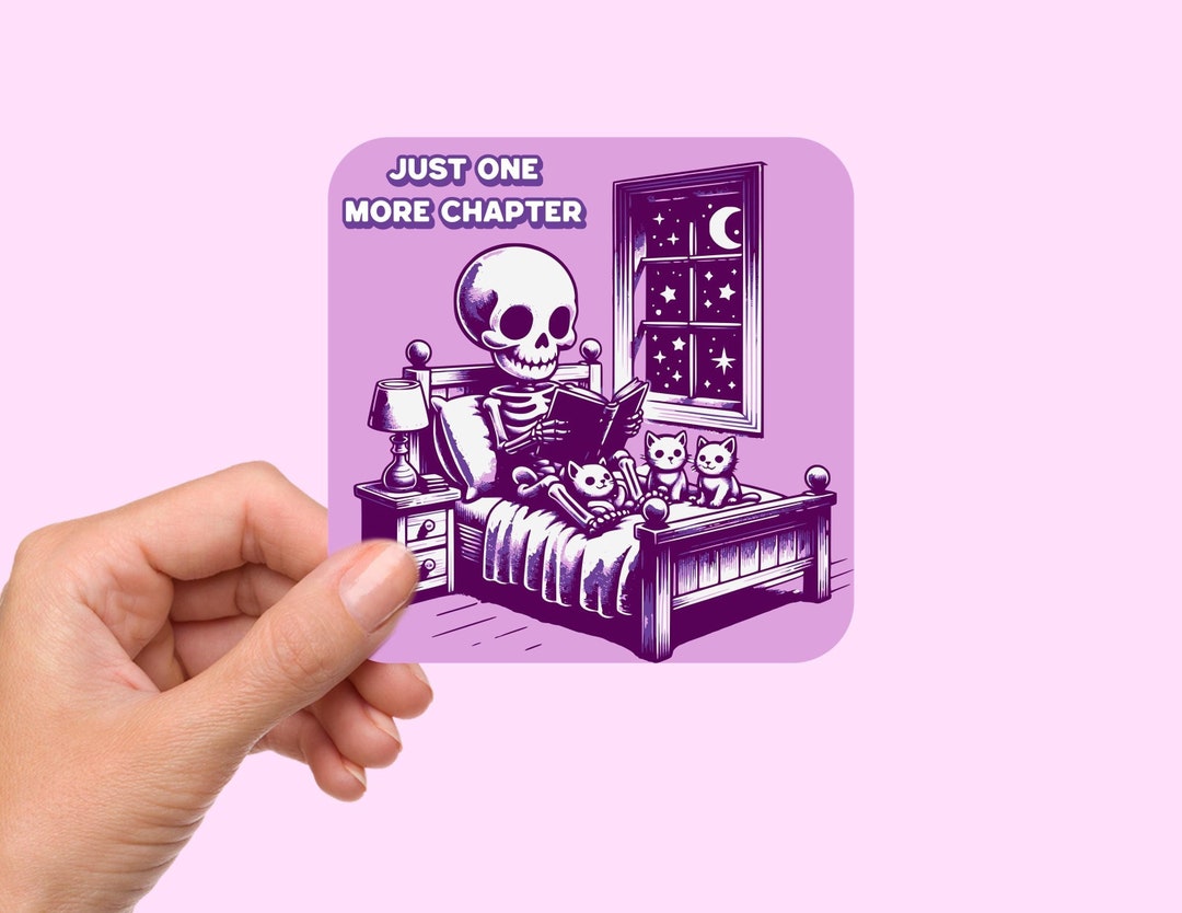 Book Sticker, Bookish Sticker, One Last Chapter Sticker, Cat Sticker ...
