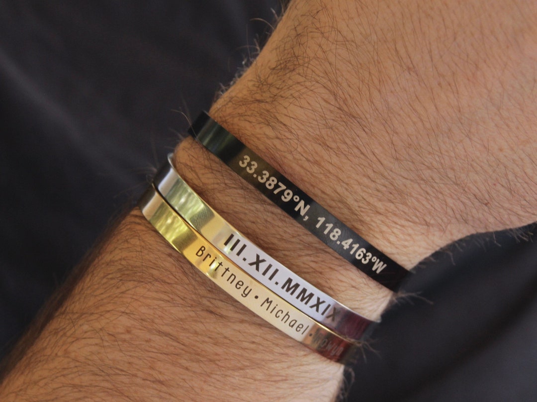 Personalized Mens Bracelet Engraved Mens Gift Gift for Men - Etsy