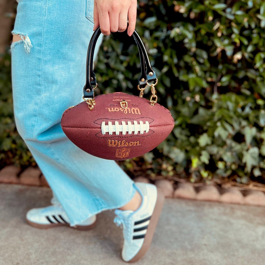 Handmade Football Purse, Upcycled Gameday Bag, Gift for Her, Football ...