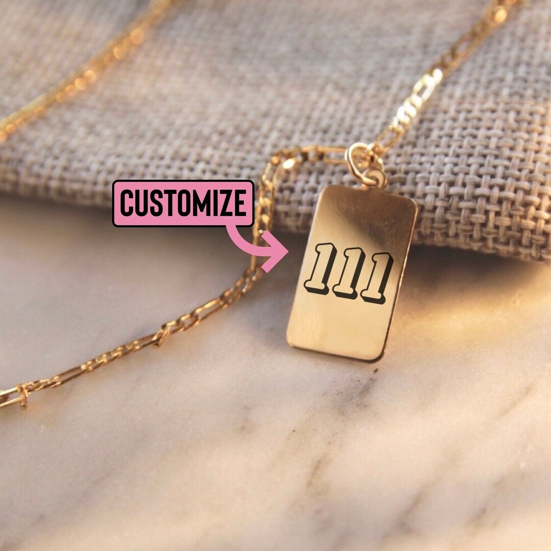 Number Necklace, Custom Number Necklace, Angel Number, Gold Number ...