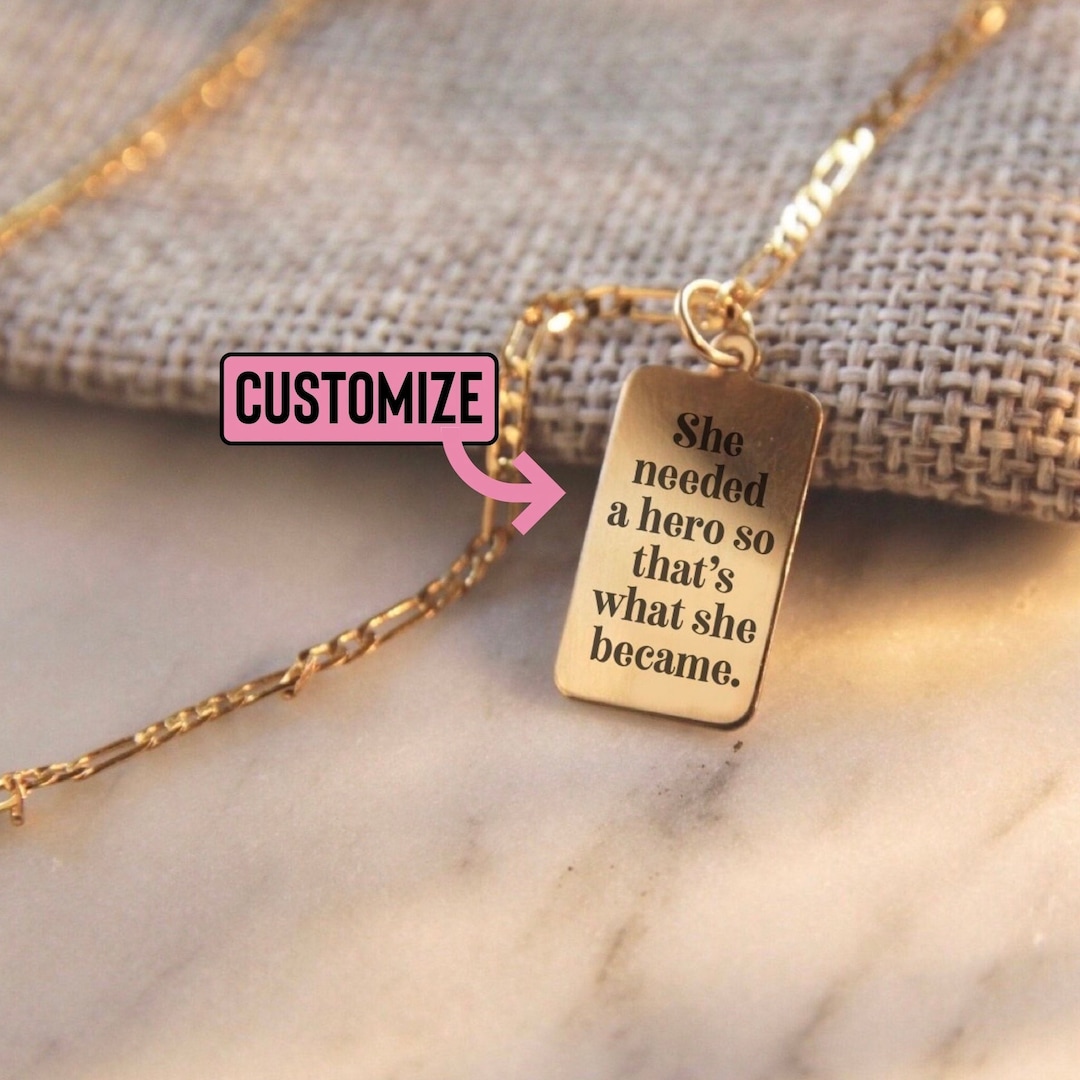 Engraved Necklace, Personalized Jewelry, Engraved Pendant, Laser ...