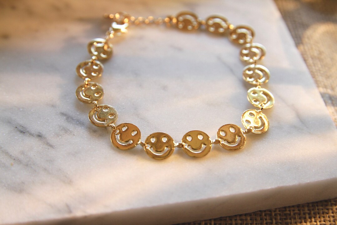 Smiley Face Bracelet, Smiley Face Jewelry, Happy Face Bracelet ...