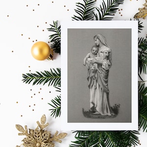 Christmas Art Print Nativity Virgin Mary and Baby Jesus - Etsy