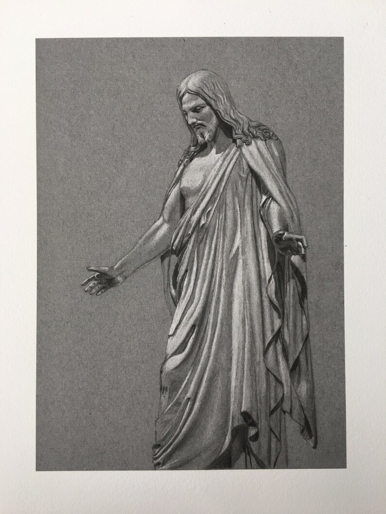 Christ Drawing Art Print LDS Art Christus - Etsy