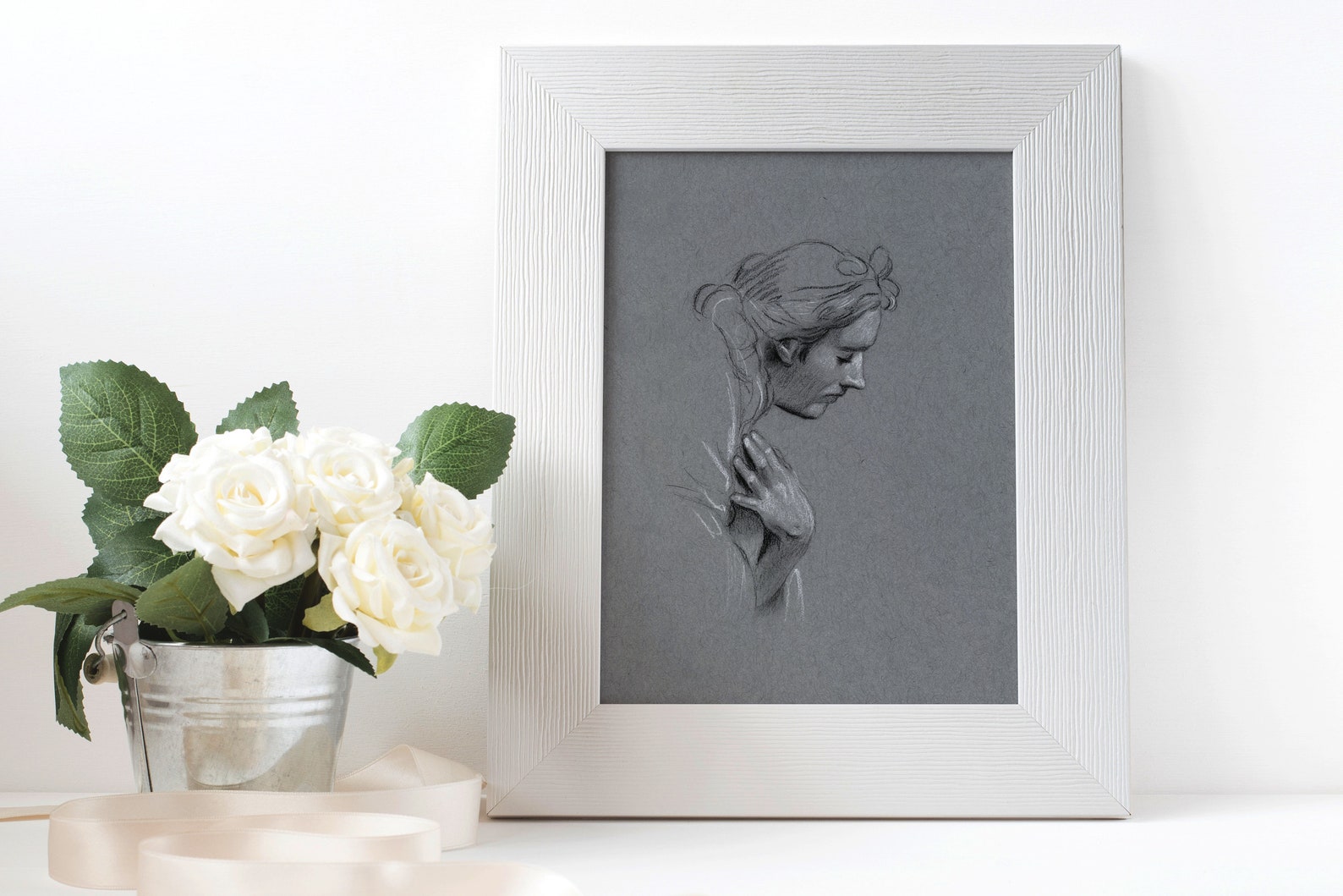 At Peace Drawing Art Print - Christian Art - Praying - Reverent - Etsy