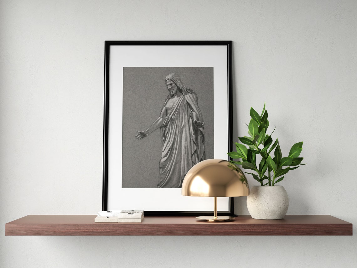 Christ Drawing Art Print LDS Art Christus - Etsy