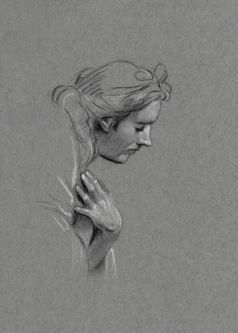 At Peace Drawing Art Print - Christian Art - Praying - Reverent - Etsy