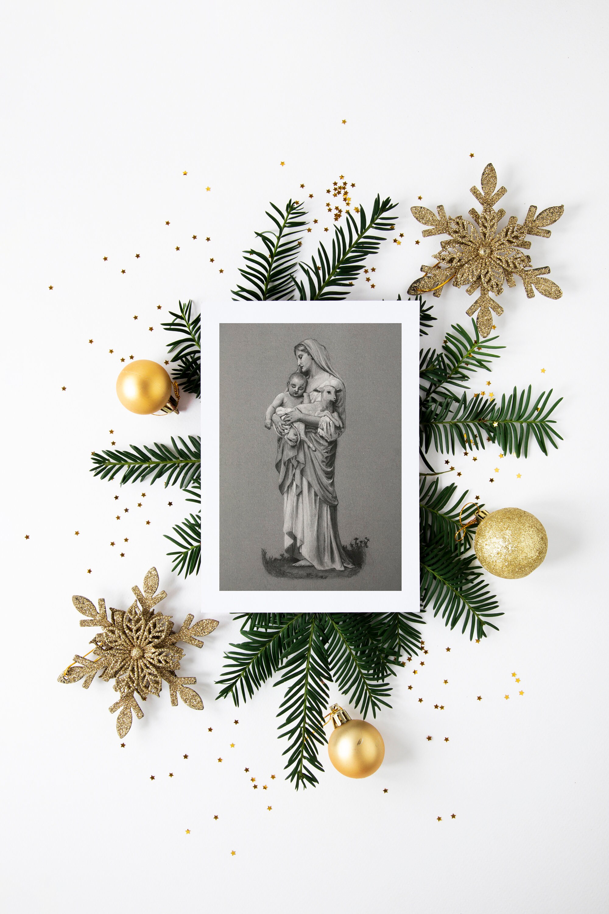 Christmas Art Print Nativity Virgin Mary and Baby Jesus - Etsy