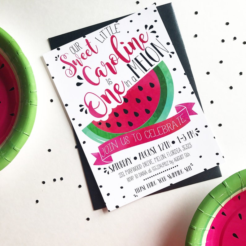 Watermelon Party One in a Melon Sweet Celebration | Etsy