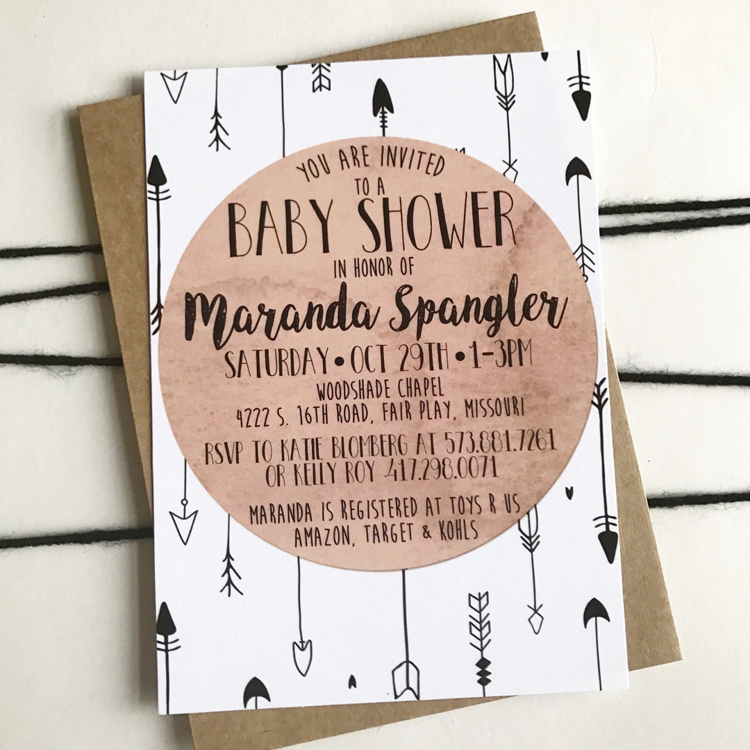 Aztec Baby Shower | Arrows | Gender Neutral | Baby Shower Invitation ...