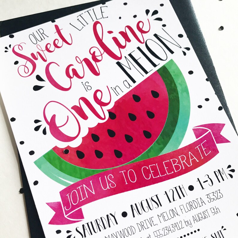 Watermelon Party One in a Melon Sweet Celebration - Etsy