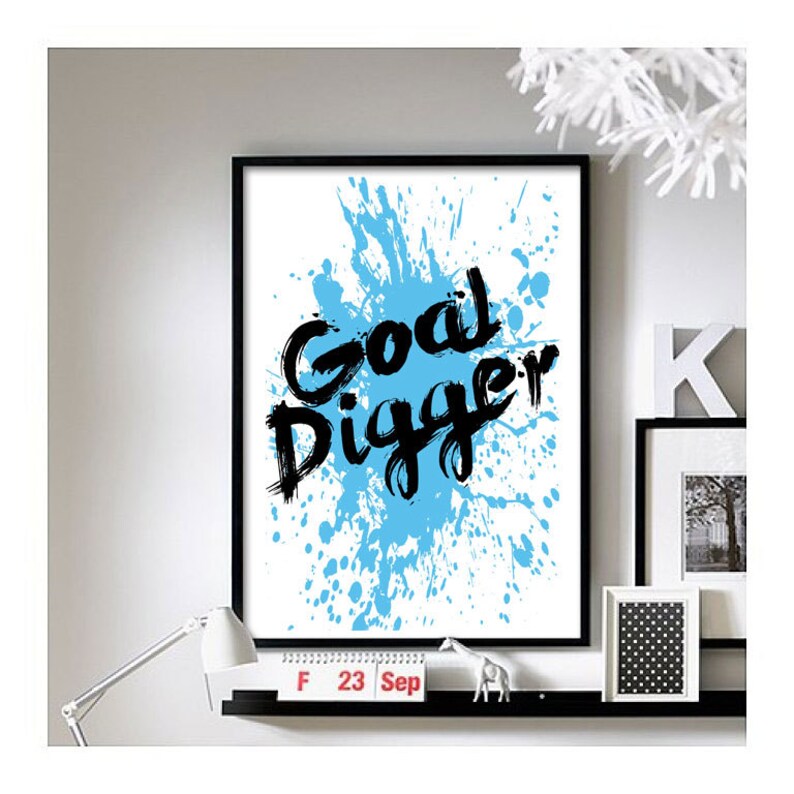 Motivational Quotes 'Goal Digger' Art Print | Etsy