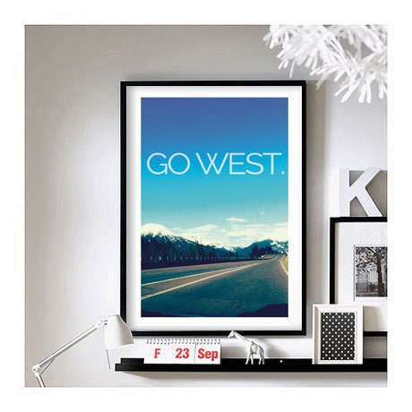 Travel Quotes 'go West' A3 Art Print | Etsy