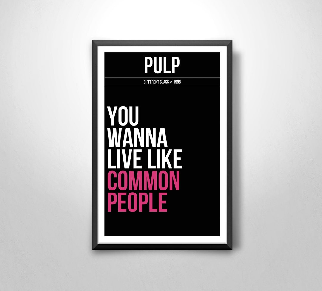 Britpop Series ('pulp - Different Class') - Wall Art - Etsy