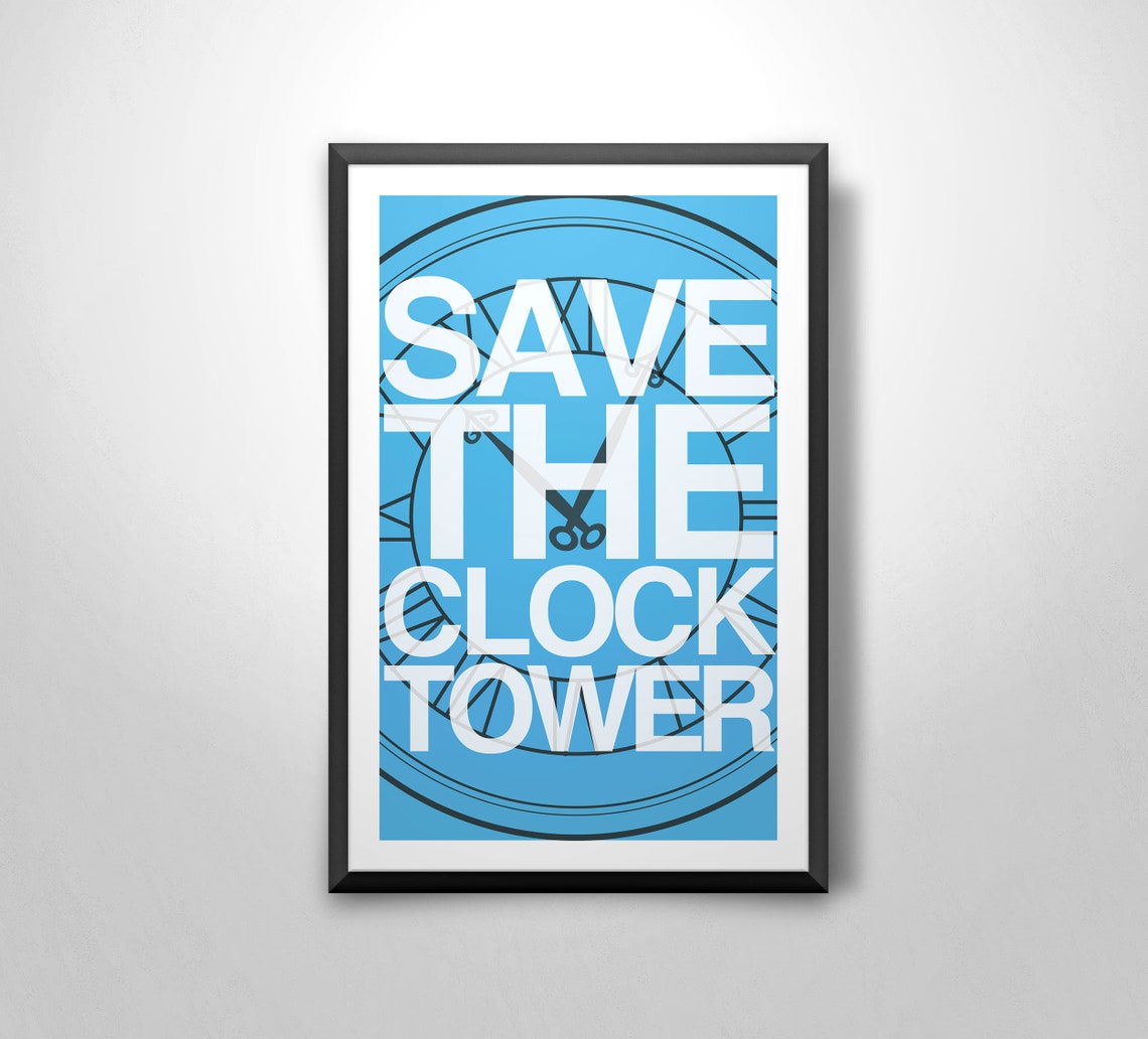 Back to the Future save the Clock Tower Art Print - Etsy