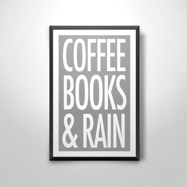 Coffee Books Rain - Etsy