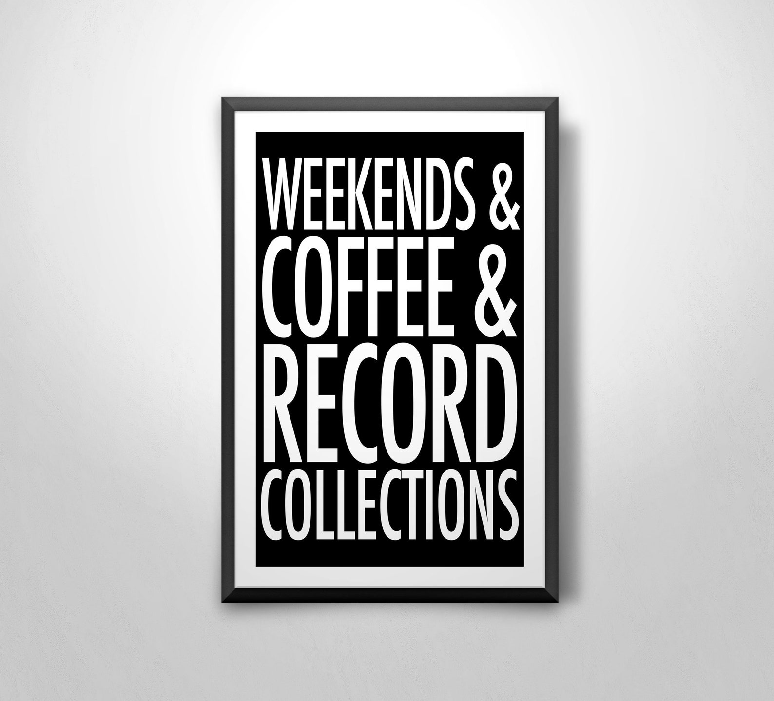 Home Quotes ('weekends Coffee Record Collections') Art Print - Etsy Canada
