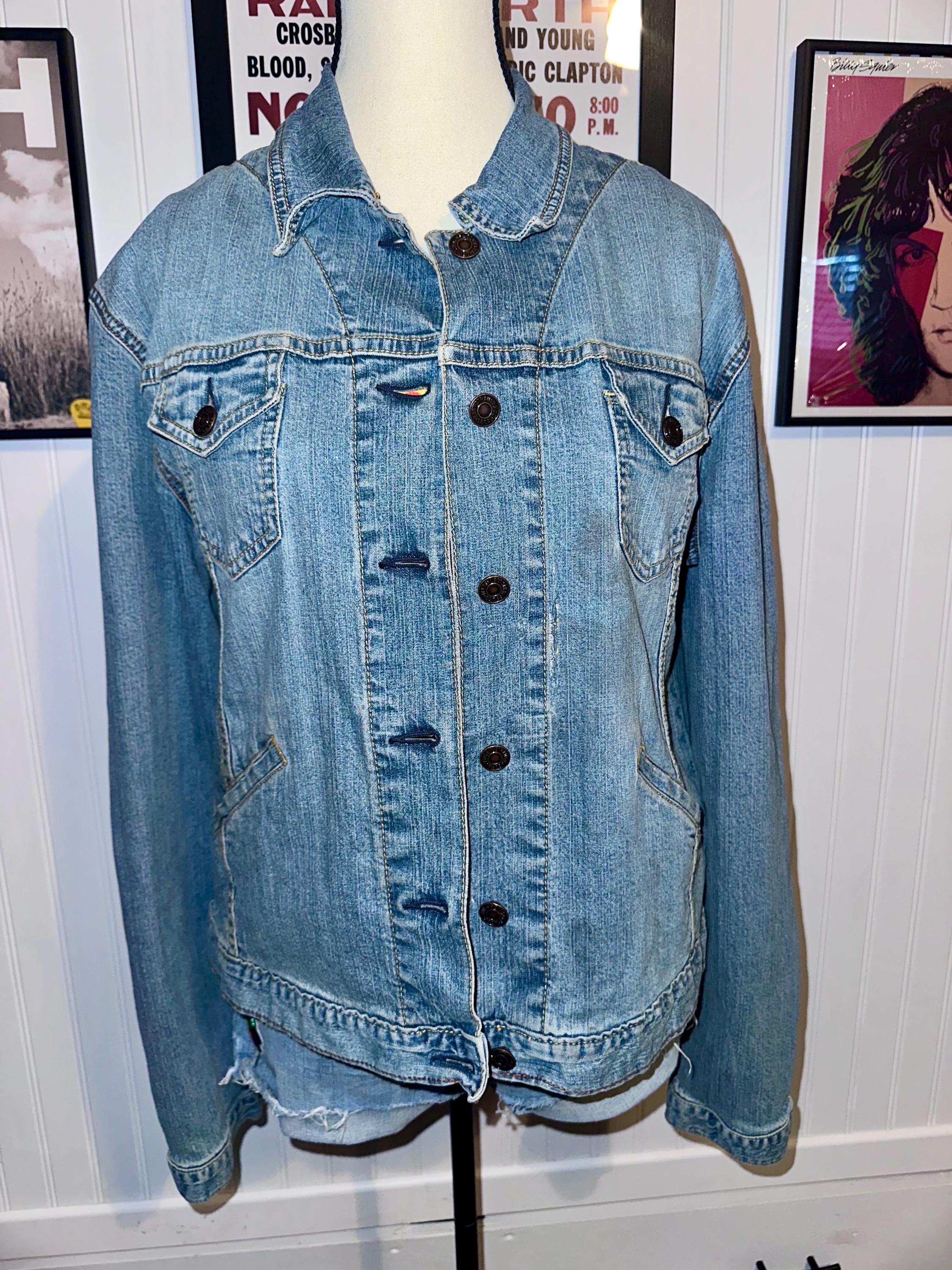 Upcycled Denim Jacket Angel Wings - Etsy