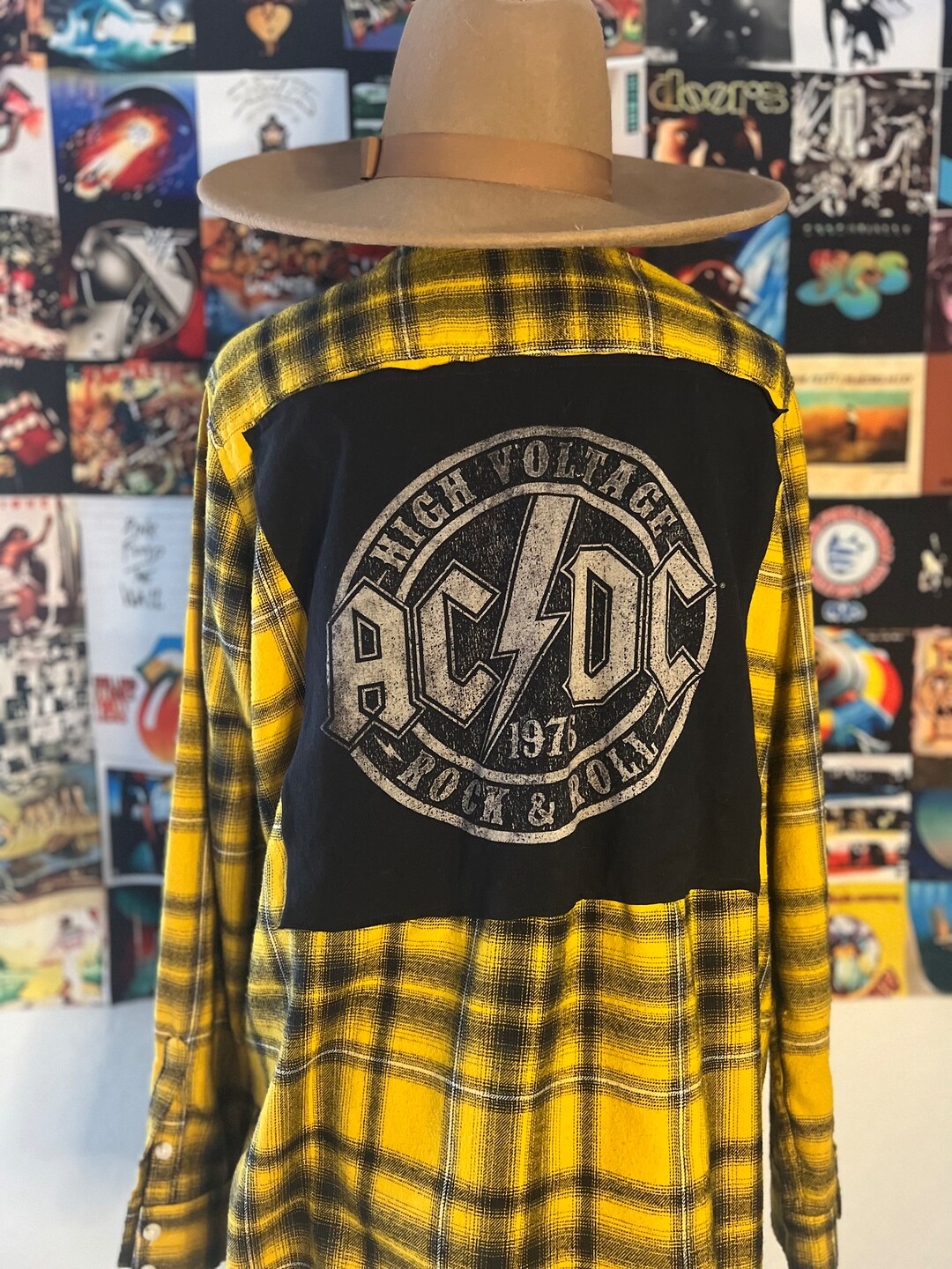 Upcycled Flannel Shirt AC/DC - Etsy