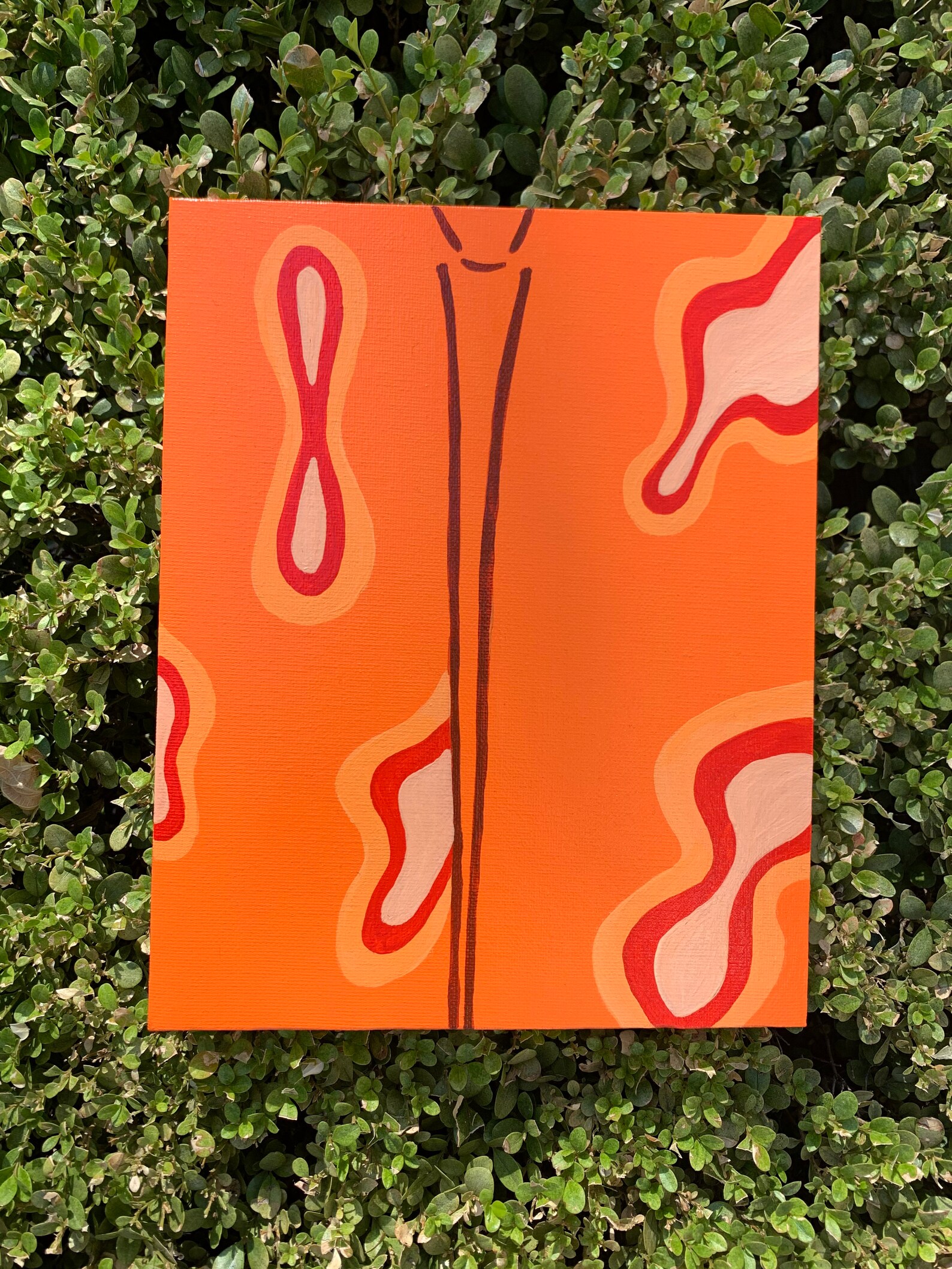 Orange Lava Girl Acrylic Painting - Etsy