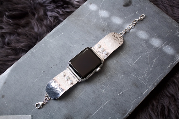 Hammered Sterling Silver Apple Watch With Australian Opals - Etsy