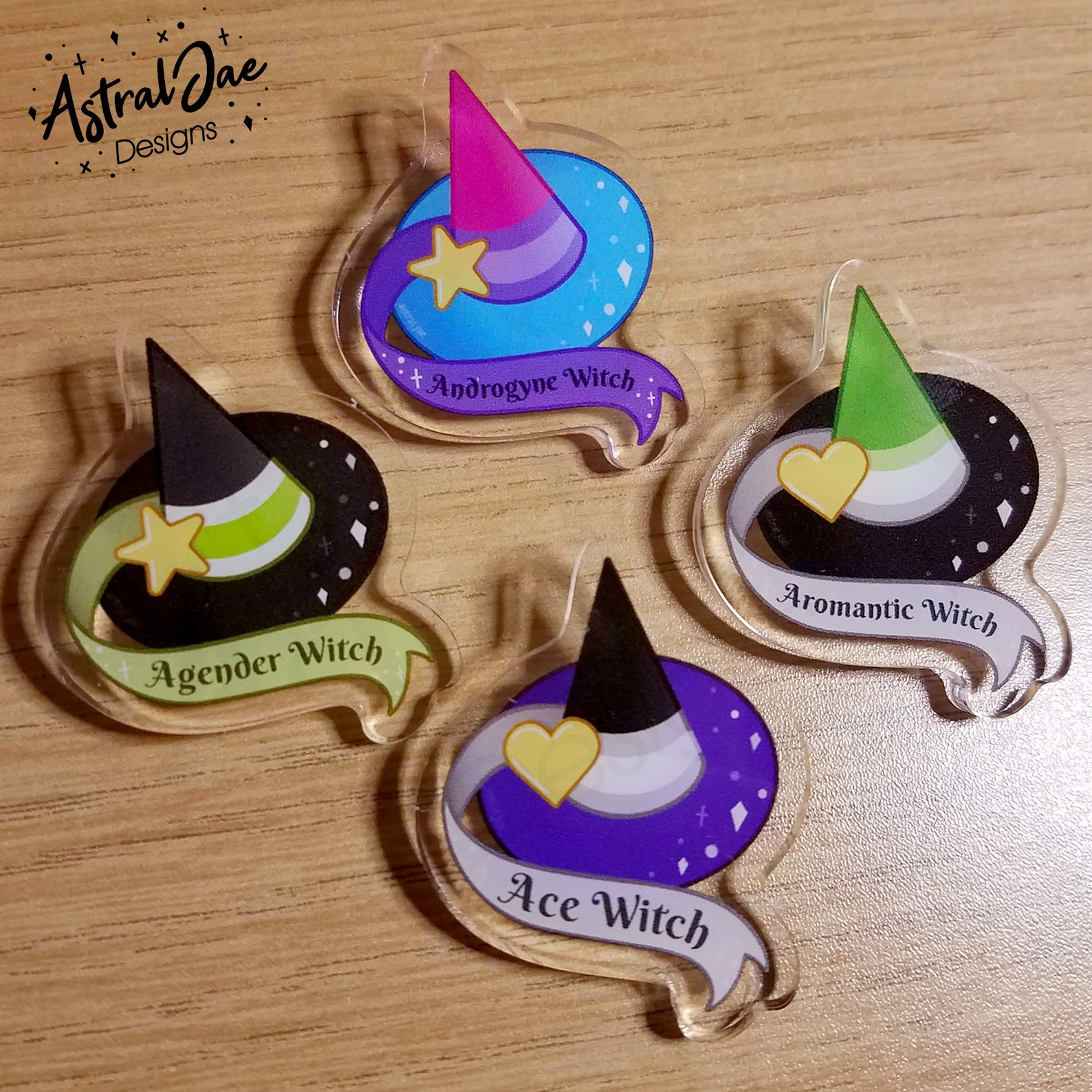 Pride Witch Acrylic Pins 2.0 Fantasy LGBTQ Queer Witchy | Etsy