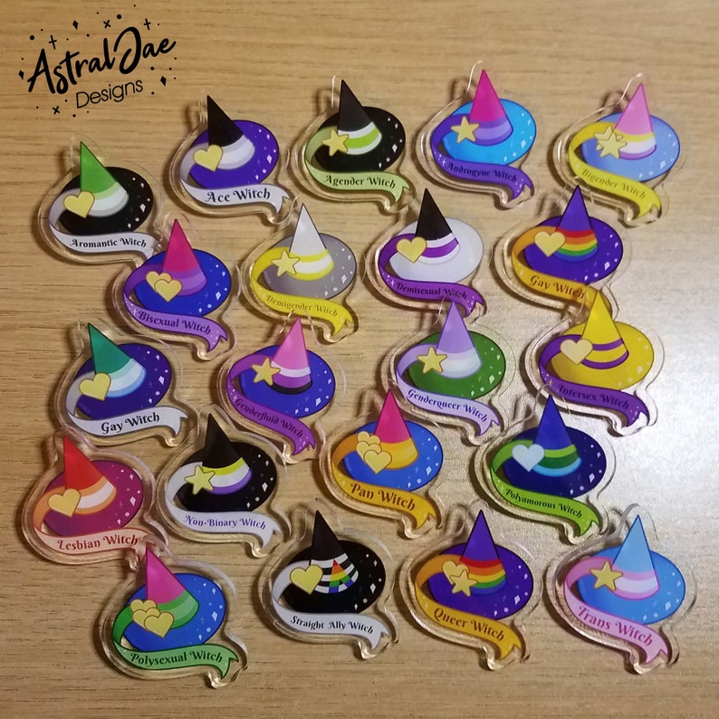 Pride Witch Acrylic Pins 2.0 Fantasy LGBTQ Queer Witchy - Etsy
