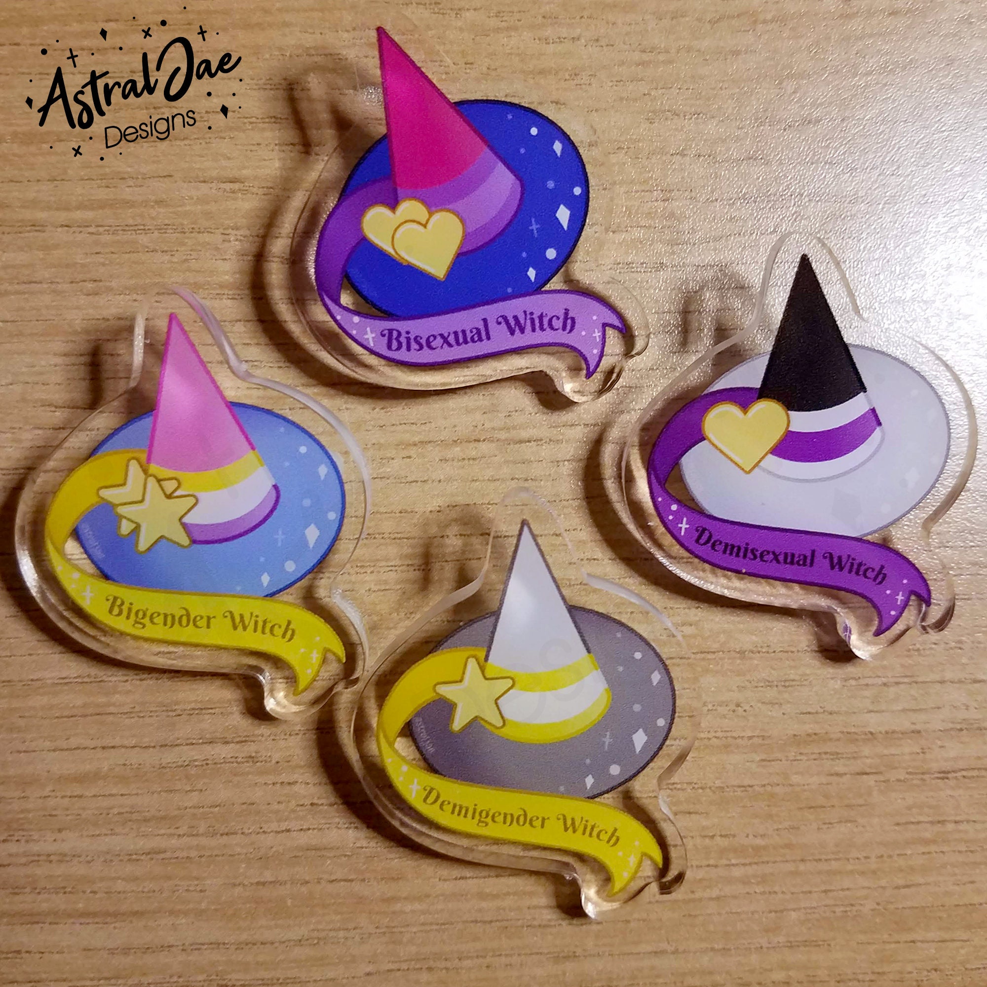 Pride Witch Acrylic Pins 2.0 Fantasy LGBTQ Queer Witchy | Etsy