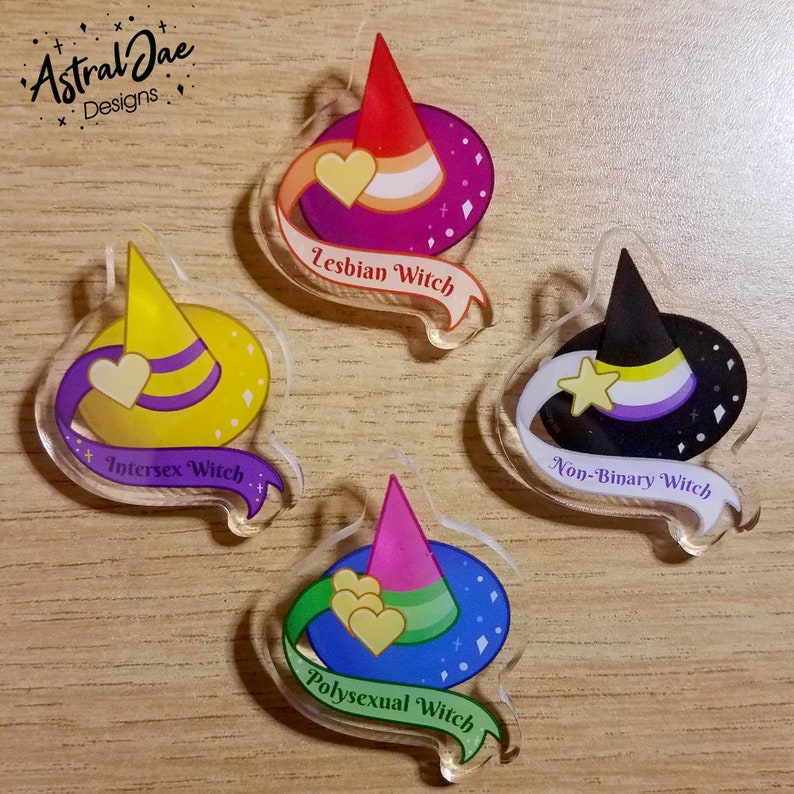 Pride Witch Acrylic Pins 2.0 Fantasy LGBTQ Queer Witchy - Etsy