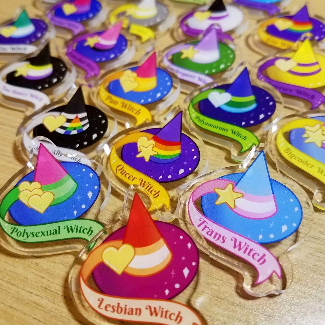 Pride Witch Acrylic Pins 2.0 Fantasy LGBTQ Queer Witchy - Etsy