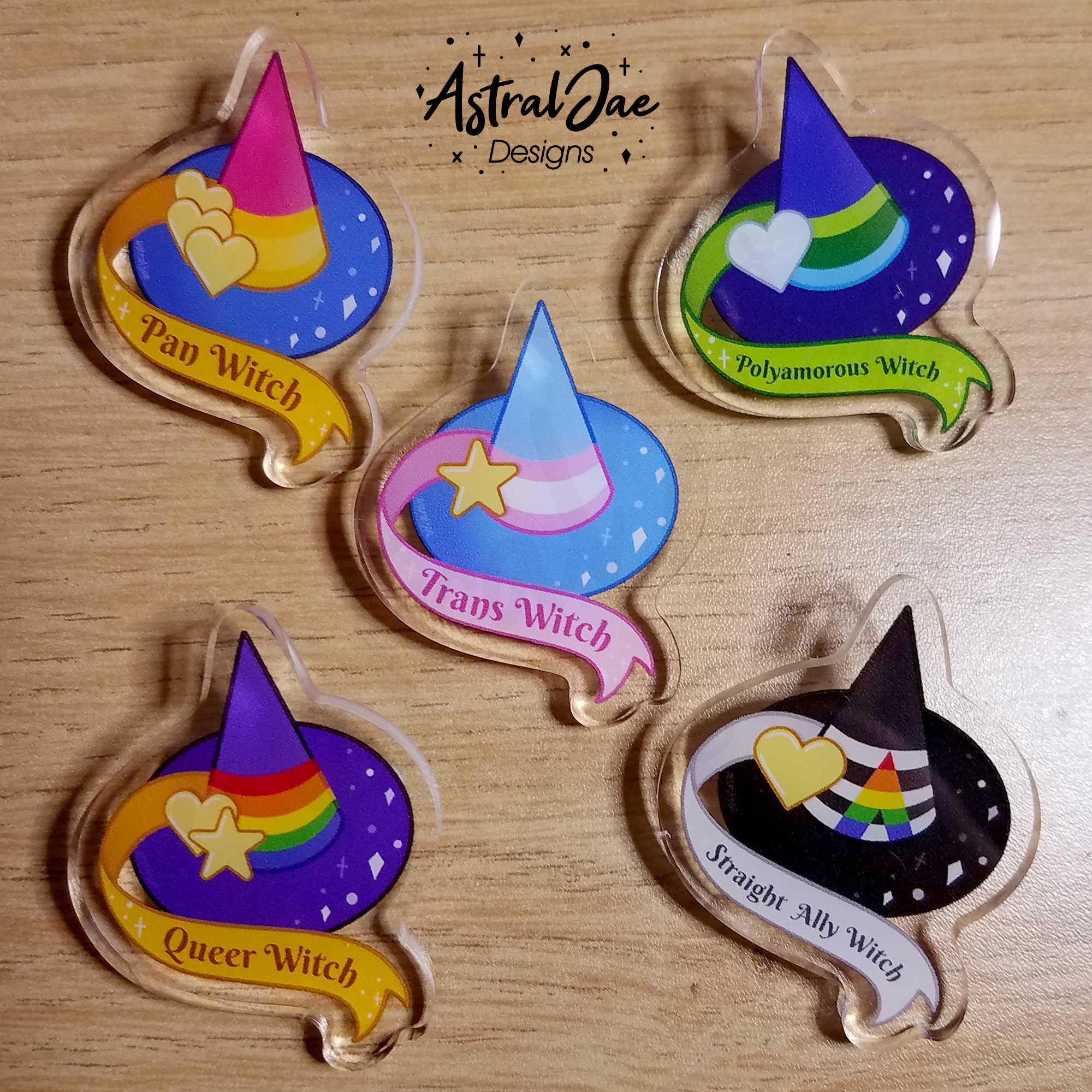 Pride Witch Acrylic Pins 2.0 Fantasy LGBTQ Queer Witchy | Etsy