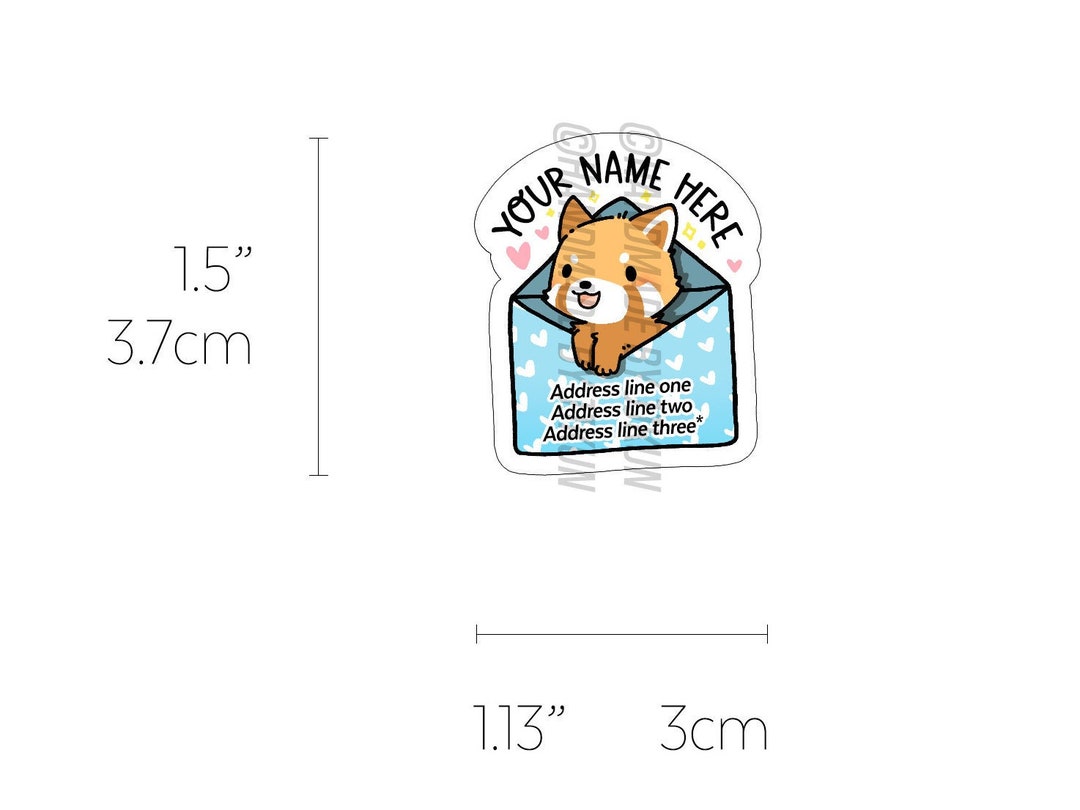 Red Panda Snail Mail Cute Kawaii Hello Penpal Blue Hearts Custom Return ...