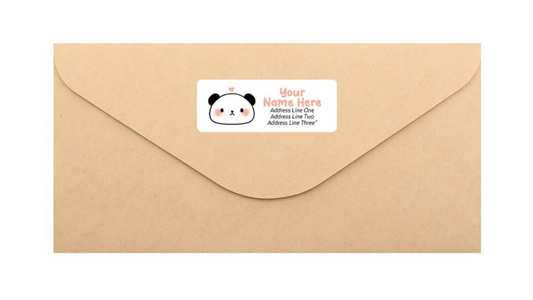 Kawaii Panda Face Cute Blushing Pink Easy Peel Sheet Standard Rectangle ...