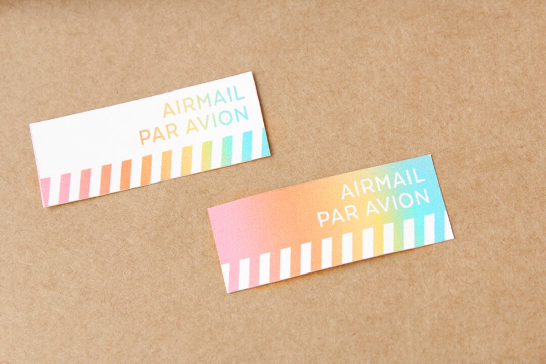 Simple & Cute Stripped Rainbow Ombre Airmail Air Mail Par - Etsy