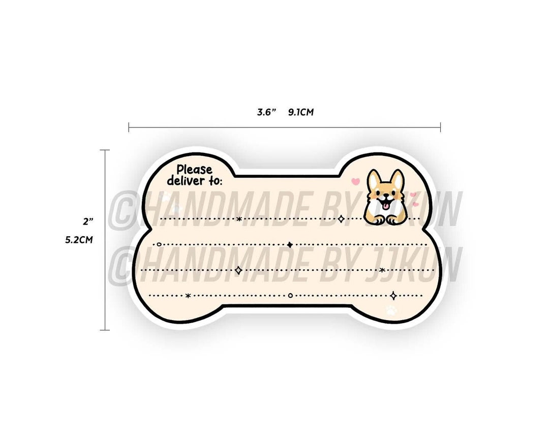 Shiba Inu Dog & Bone Blank "please Deliver To" Pupper Puppy Doggo Tan ...