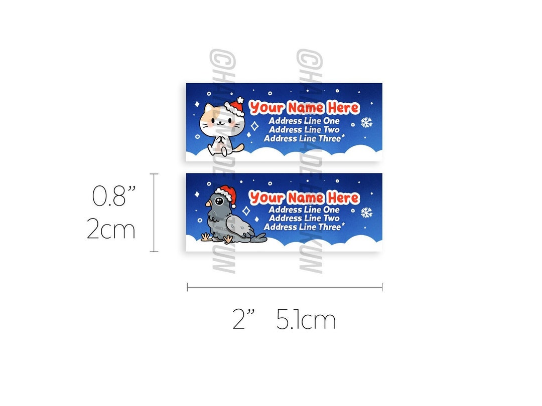 Christmas Kitty Cat Pigeon Kawaii Cute Rectangle Custom XMAS Holiday ...