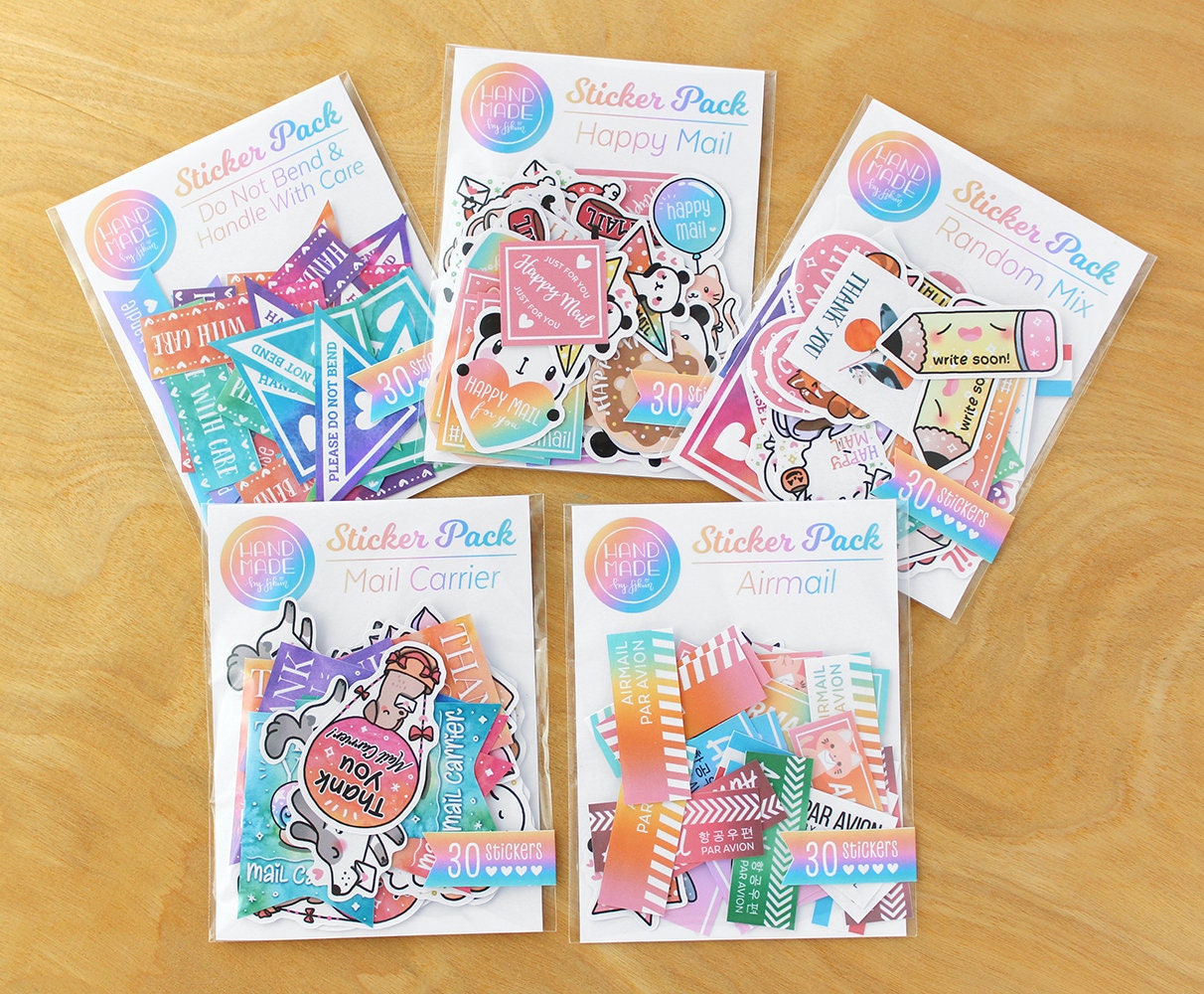 Sticker Packs / 30 Piece / Cute Sticker Grab Bag From Handmade | Etsy