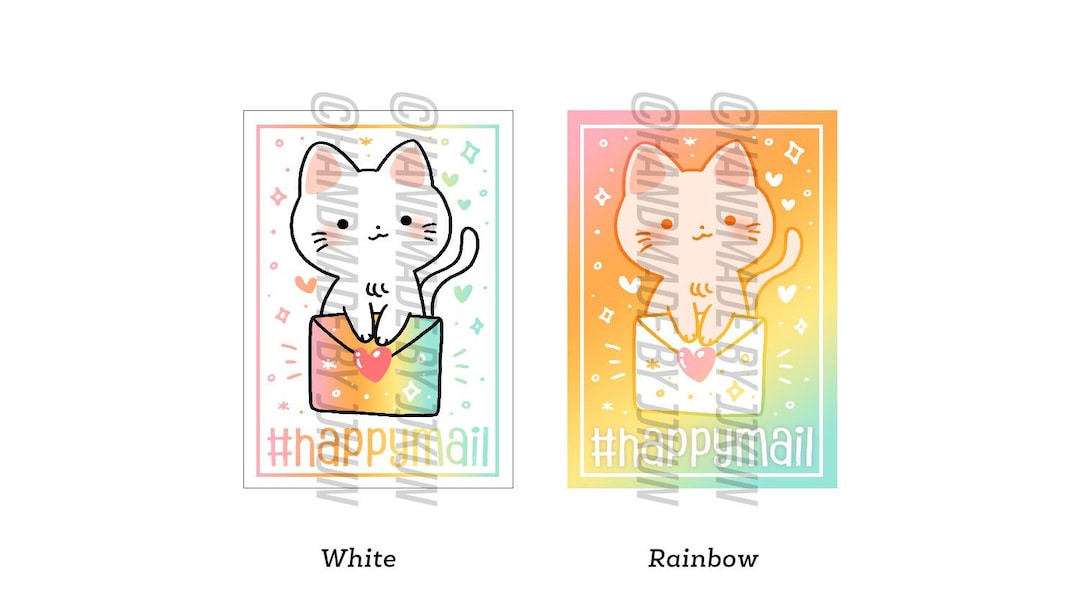 Happy Mail Kawaii Kitty Cat & Envelope Rainbow #happymail Penpalling ...