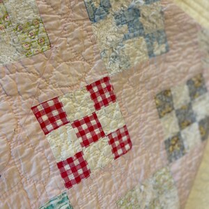 Vintage Nine Patch Quilted Pillow Covers - Etsy